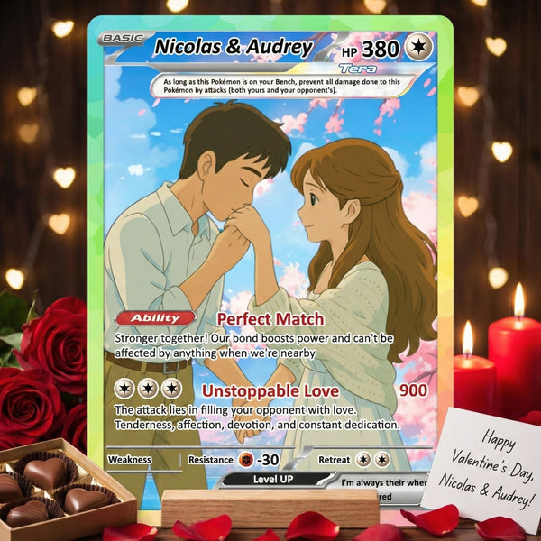 Custom Poke Card for Couple - Anime-Inspired Ghibli Aesthetic Pocket M ...